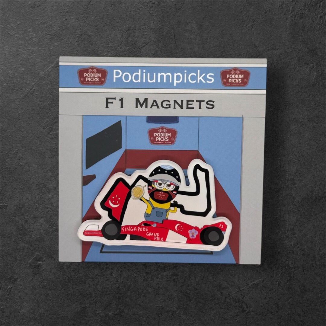 F1 Magnet Cute Kevin in Racing Helmet, Singapore Grandprix, Formula 1 ...