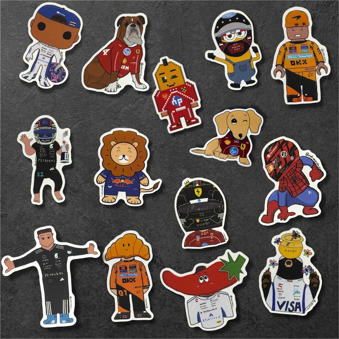 F1 Drivers Waterproof Stickers Roscoe Formula 1 Fans Cute Decor, Funny ...