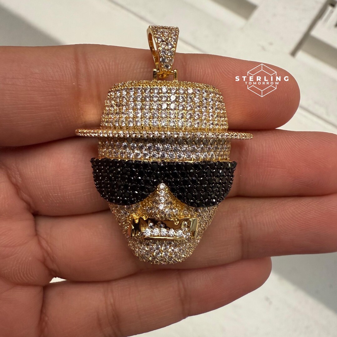 Iced Out Face With Black Glasses Detailed Custom Hip Hop Statement ...