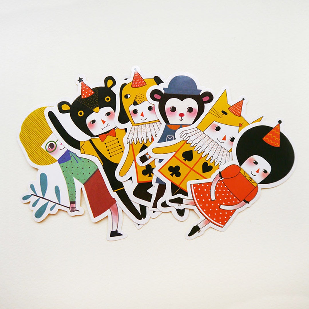 Set of 6 Collection 4 Illustration Stickers Labels - Etsy