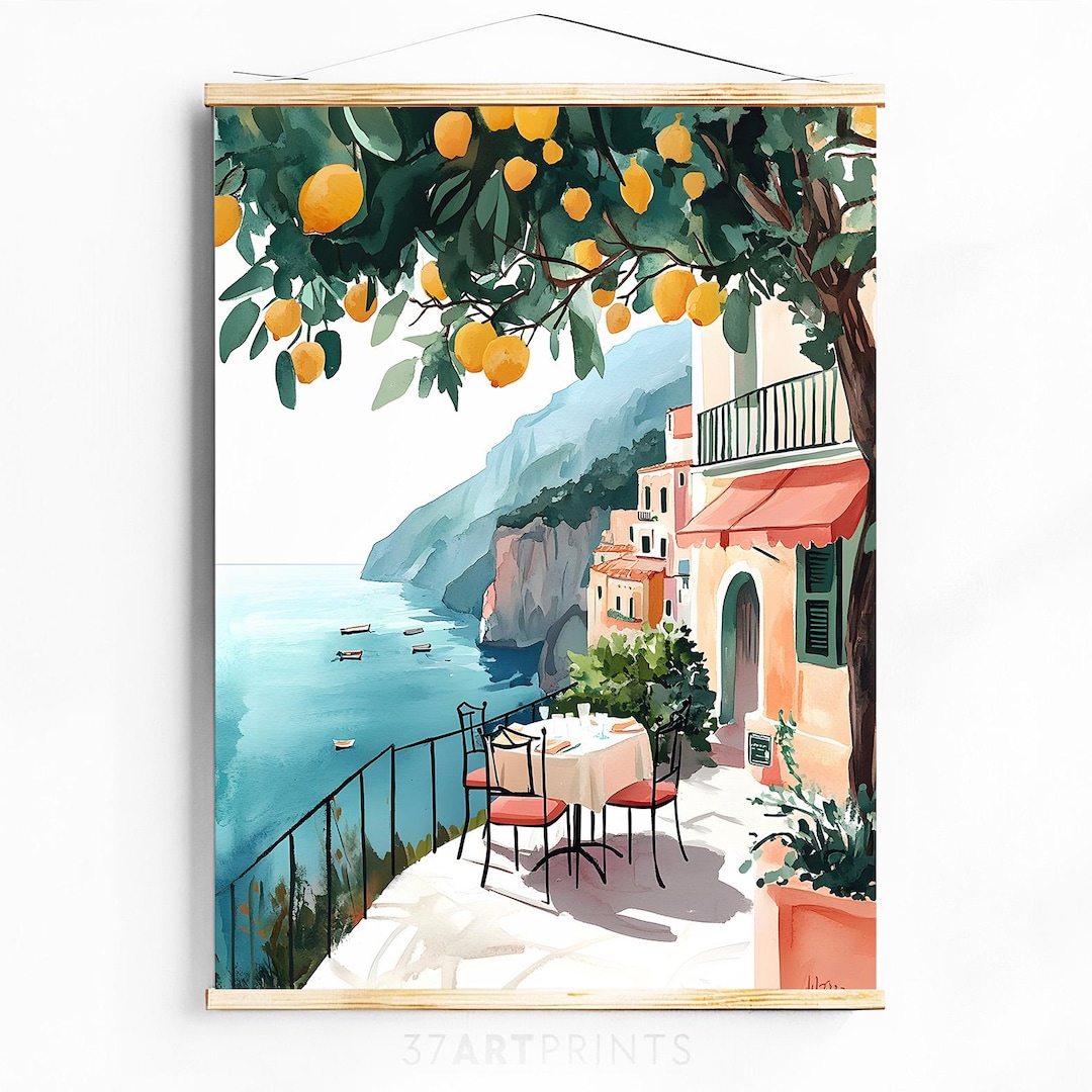 Positano Travel Poster Positano Watercolor Painting Positano Wall Art ...