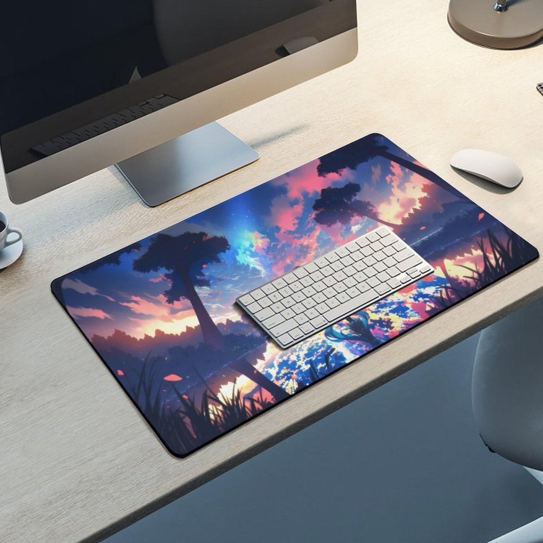 Hatsune Miku Custom Anime Gaming Desk Mat | Vibrant Art Non-slip Mouse ...