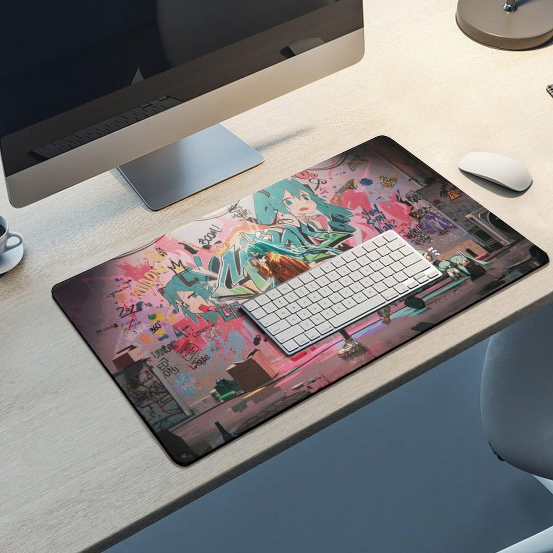 Hatsune Miku Gaming & Office Desk Mat - Anime Art Mouse Pad, Non-slip ...