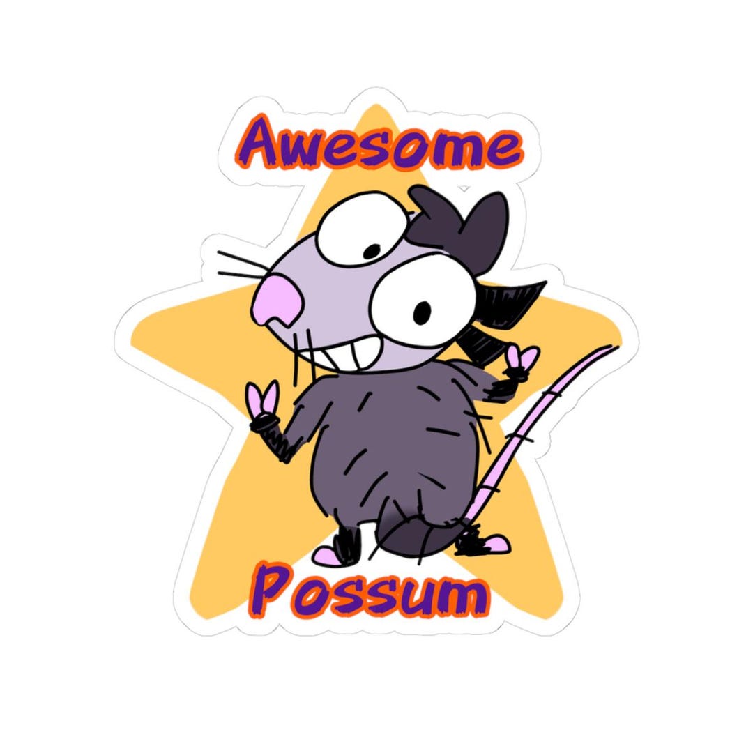 Awesome Possum Kiss-cut Stickers | Fun Laptop Decor, Unique Gifts ...