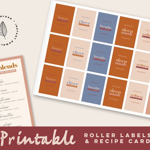 17 Essential Oil Roller Bottle Printable Recipe Stickers - Etsy