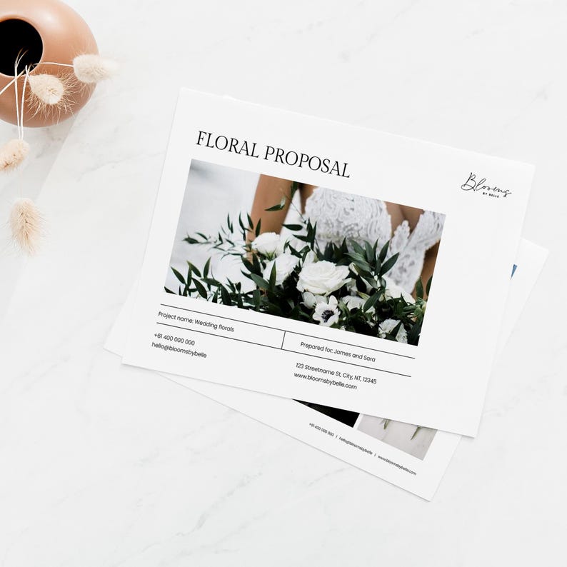 Editable Florist Proposal and Quote Template | Wedding & Event Floral ...