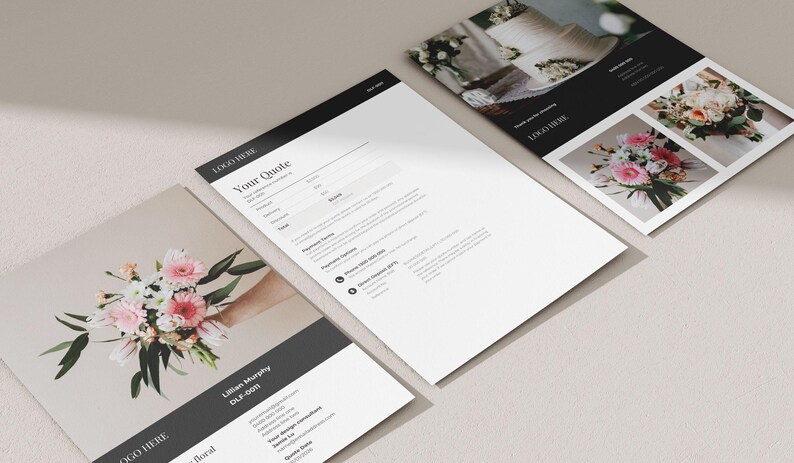 Editable Florist Quote Template, Canva Invoice Design (digital Download ...