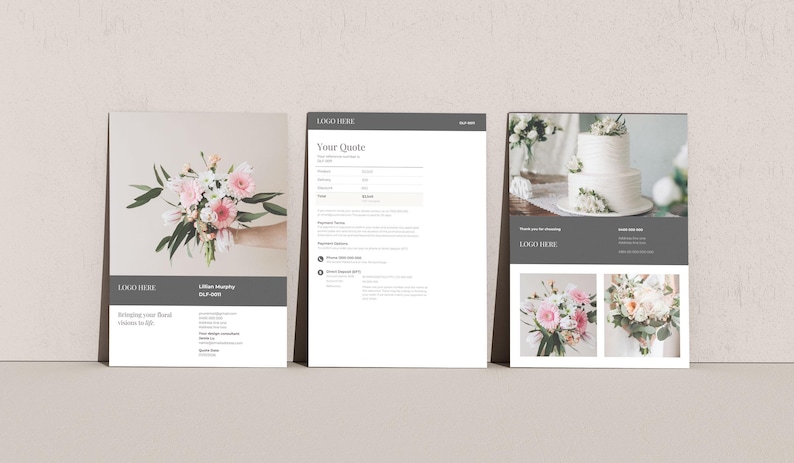Editable Florist Quote Template, Canva Invoice Design (digital Download ...