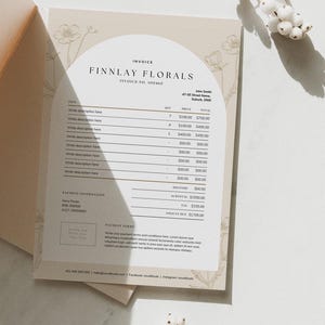 Editable Florist Invoice Template | Professional Canva Invoice Design ...