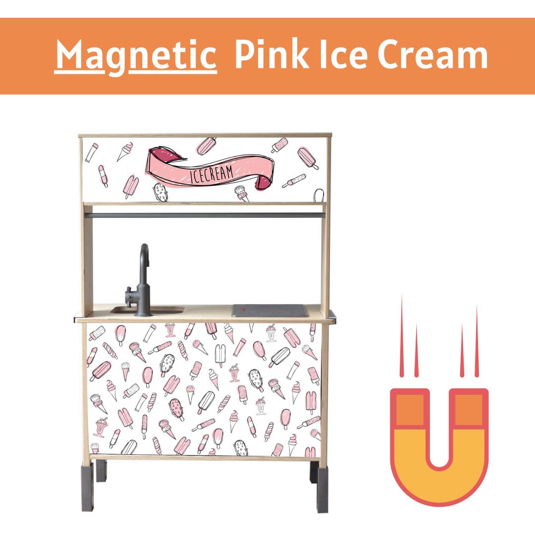 MAGNETIC Pink Ice Cream Bar design Sets for the Ikea Düktig - Etsy