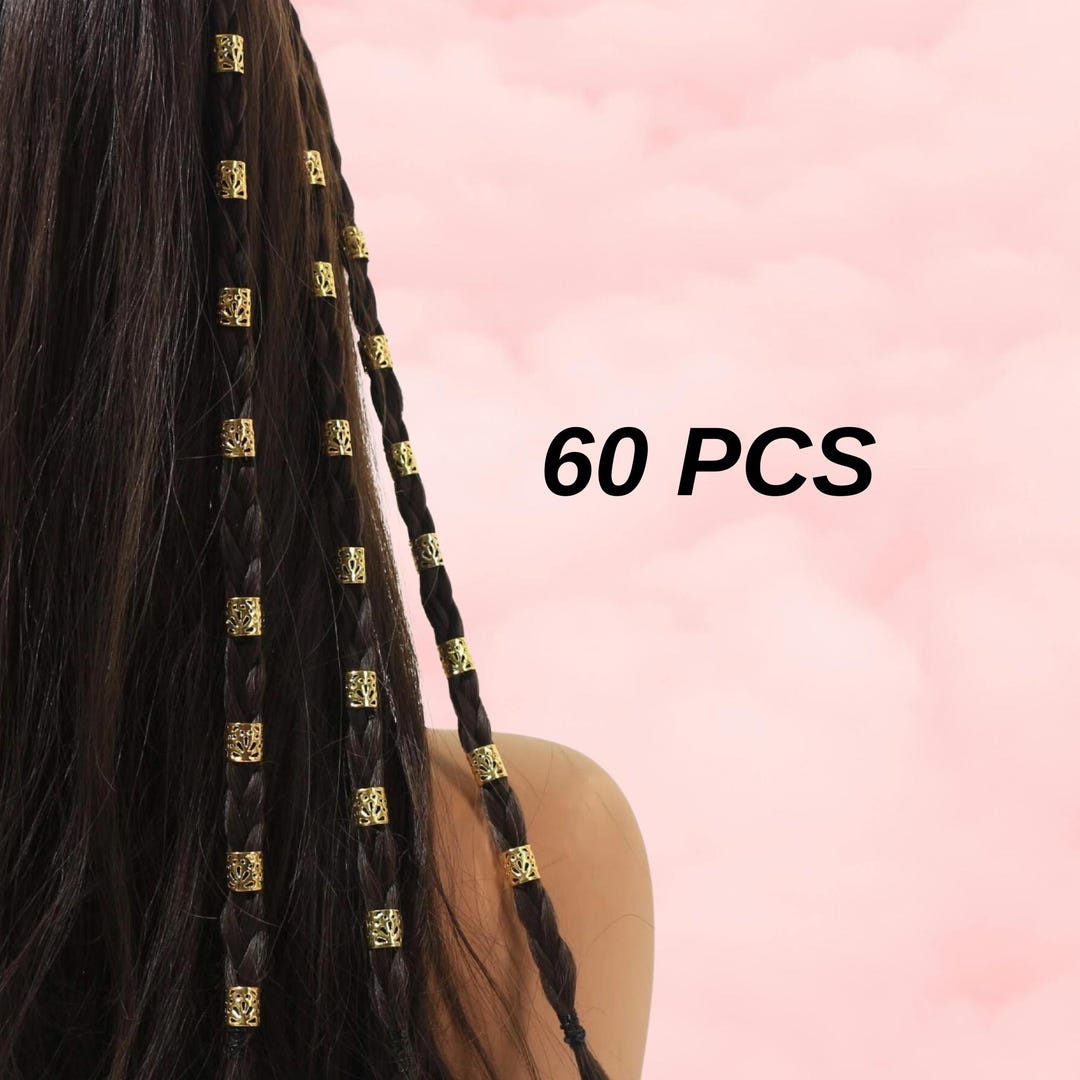 60 PCS Hair Braid Cuffs, Hair Charms, Hair Accessories, Multicolor Hair ...
