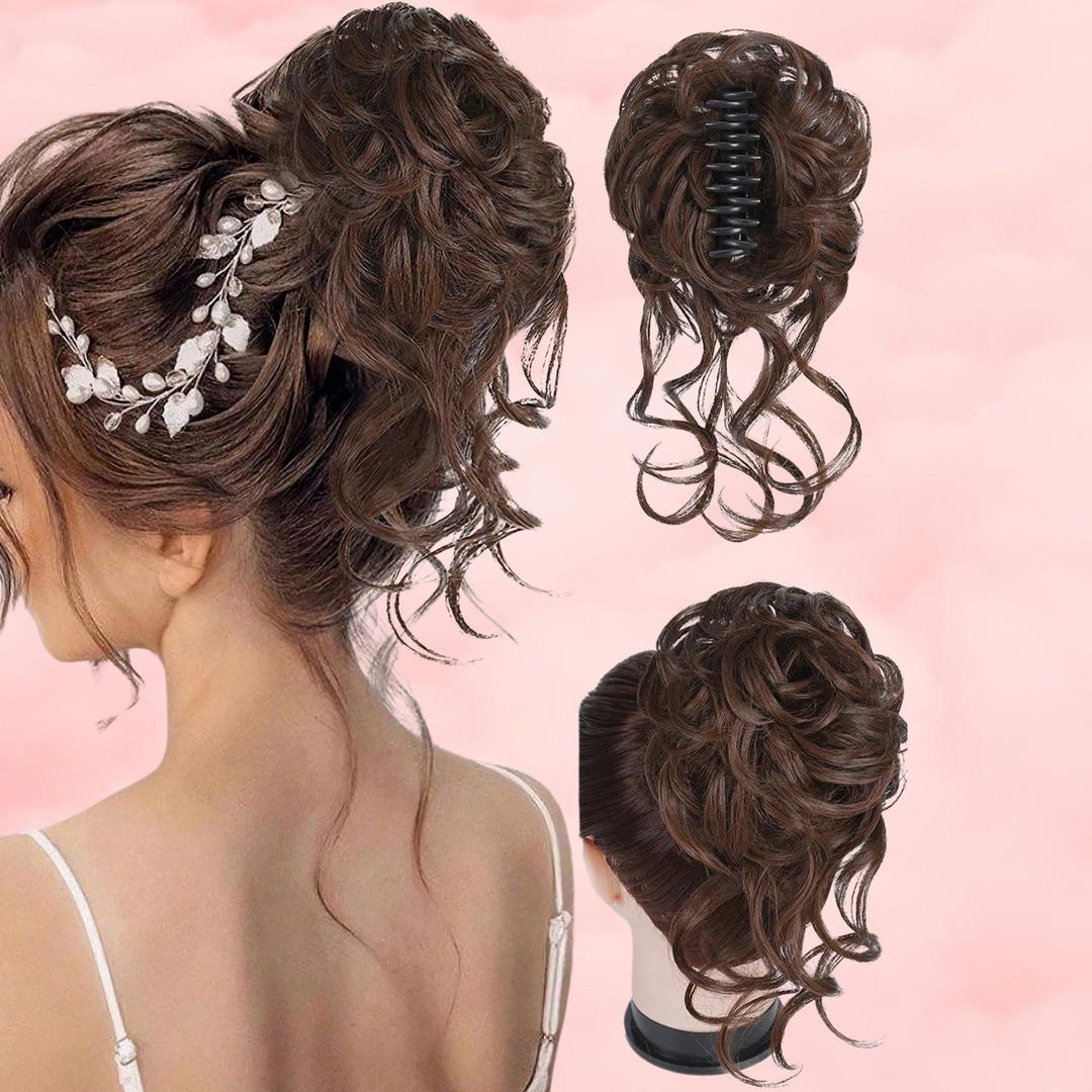 Claw Clip Messy Bun, Messy Bun Hair Piece, Wavy Curly Hair,hair Clip ...