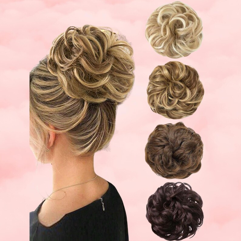 Messy Hair Bun Extension, Messy Bun Hair Piece, Hair Updo, Hair Bun ...
