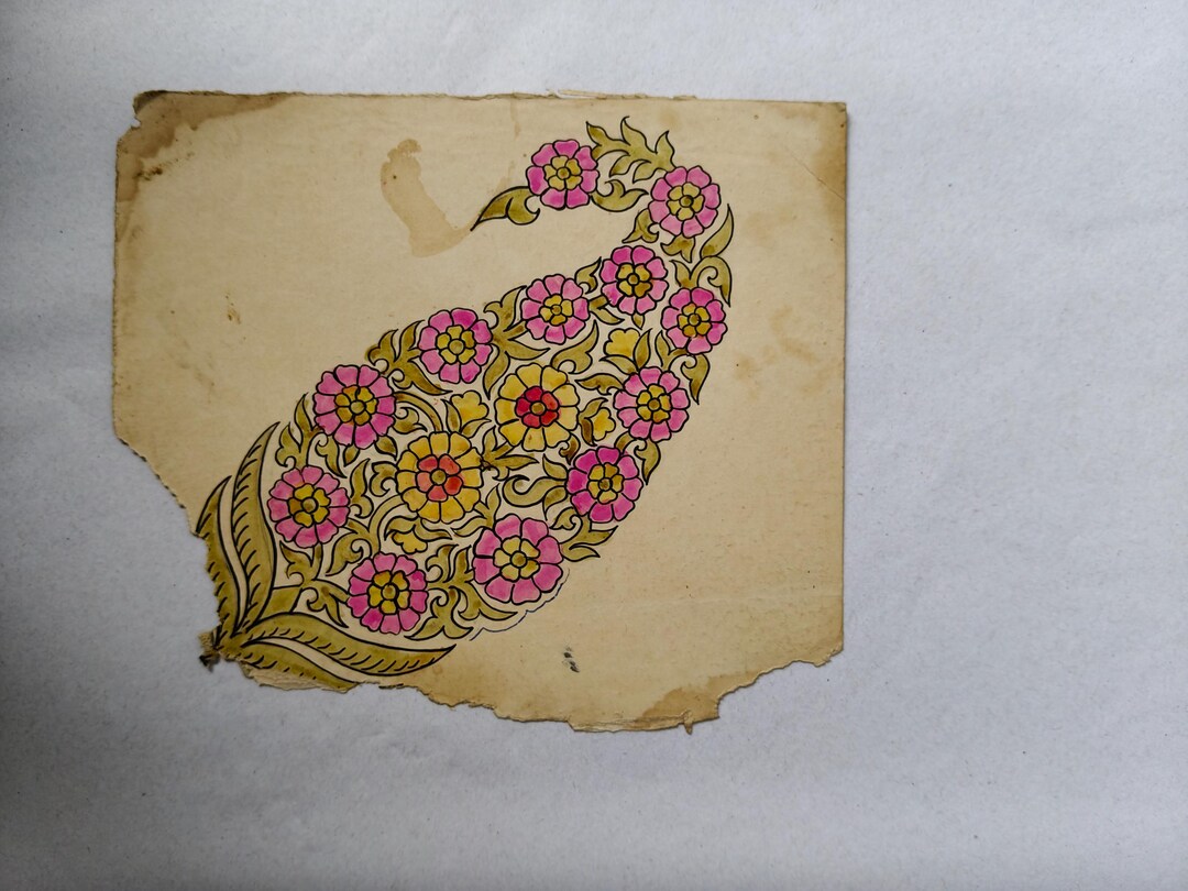 Vintage Old Handmade Paper Designs Artwork Rare Collectible Piece - Etsy