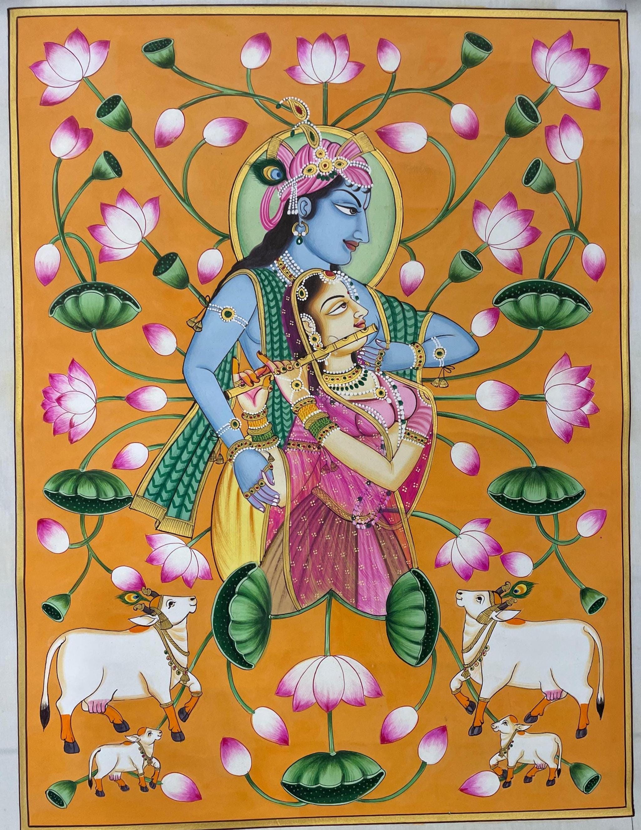 Radha Krishna Painting on Cloth Original Hand Made Pichwai - Etsy