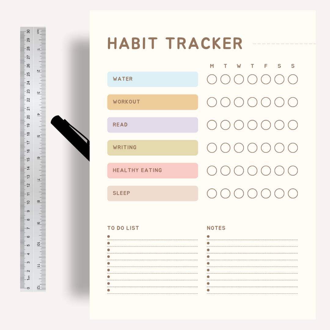 Weekly Habit Tracker Printable | Daily, Weekly, Monthly Habit Tracker ...