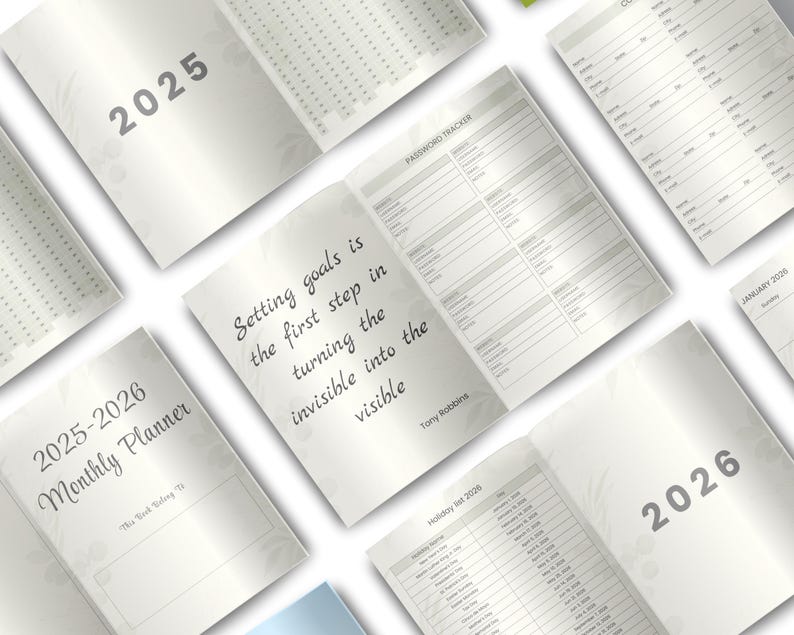 2025-2026 Monthly Planner Printable | Two-year Calendar Planner ...