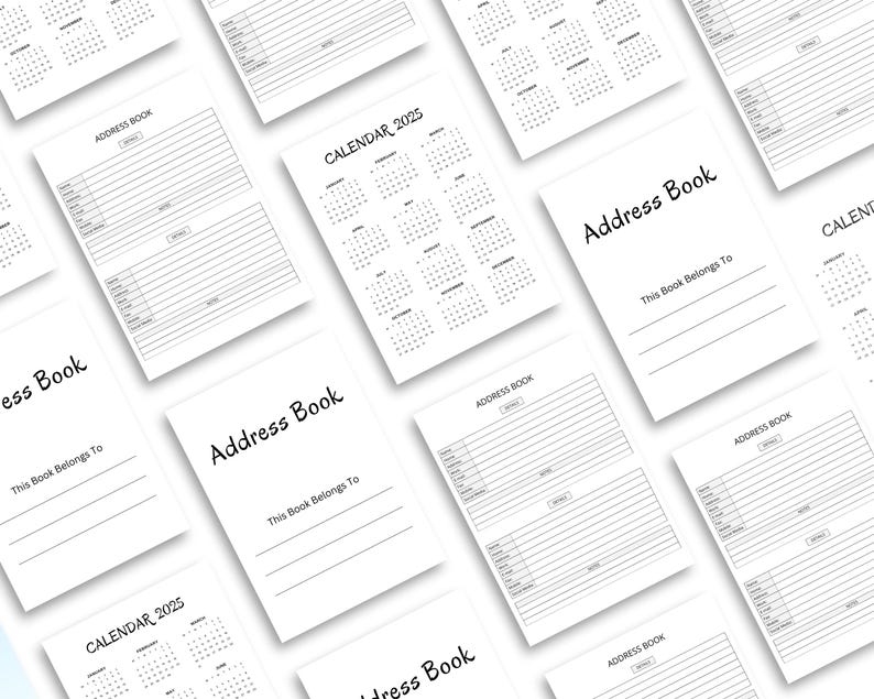 Printable Address Book PDF | Digital Contact Log | Phone Number ...