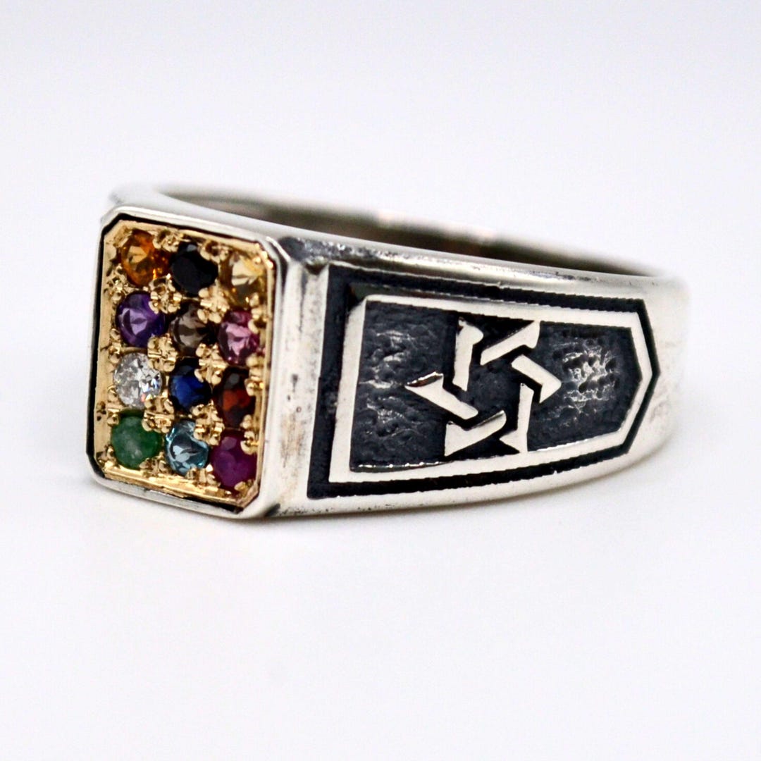 Hoshen Stones Ring 12 Tribes of Israel Jewish Symbol Judaica Gift Fine ...