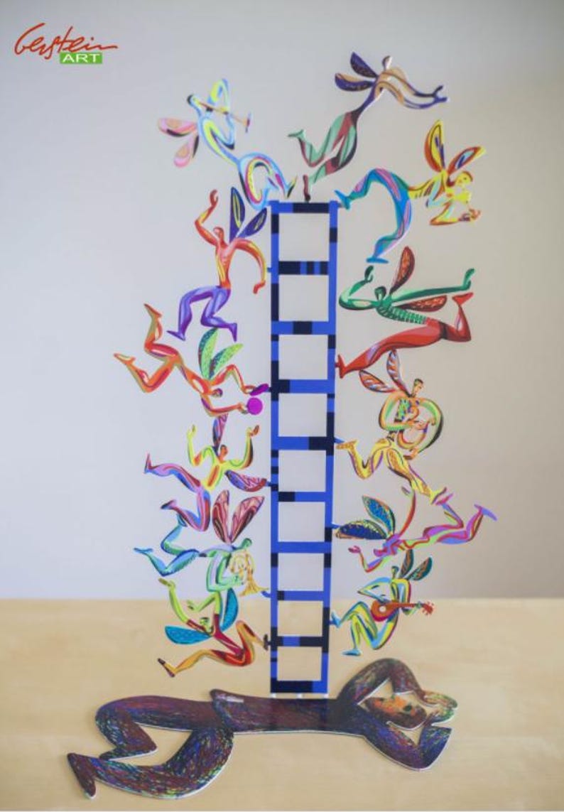 David Gerstein Jacob's Ladder Metal Sculpture: Modern Jewish Art Gift ...