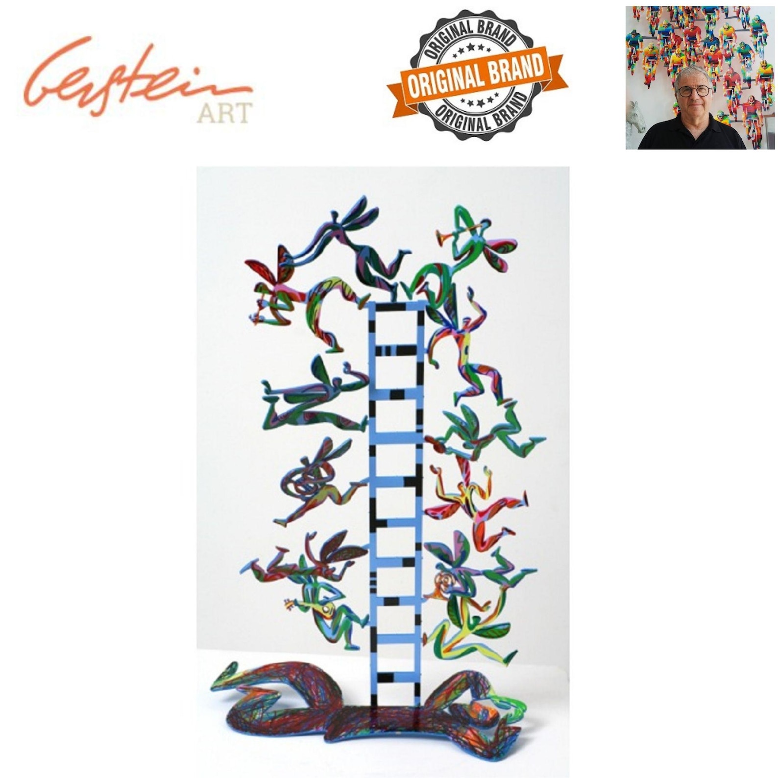 David Gerstein Jacob's Ladder Metal Sculpture: Modern Jewish Art Gift ...