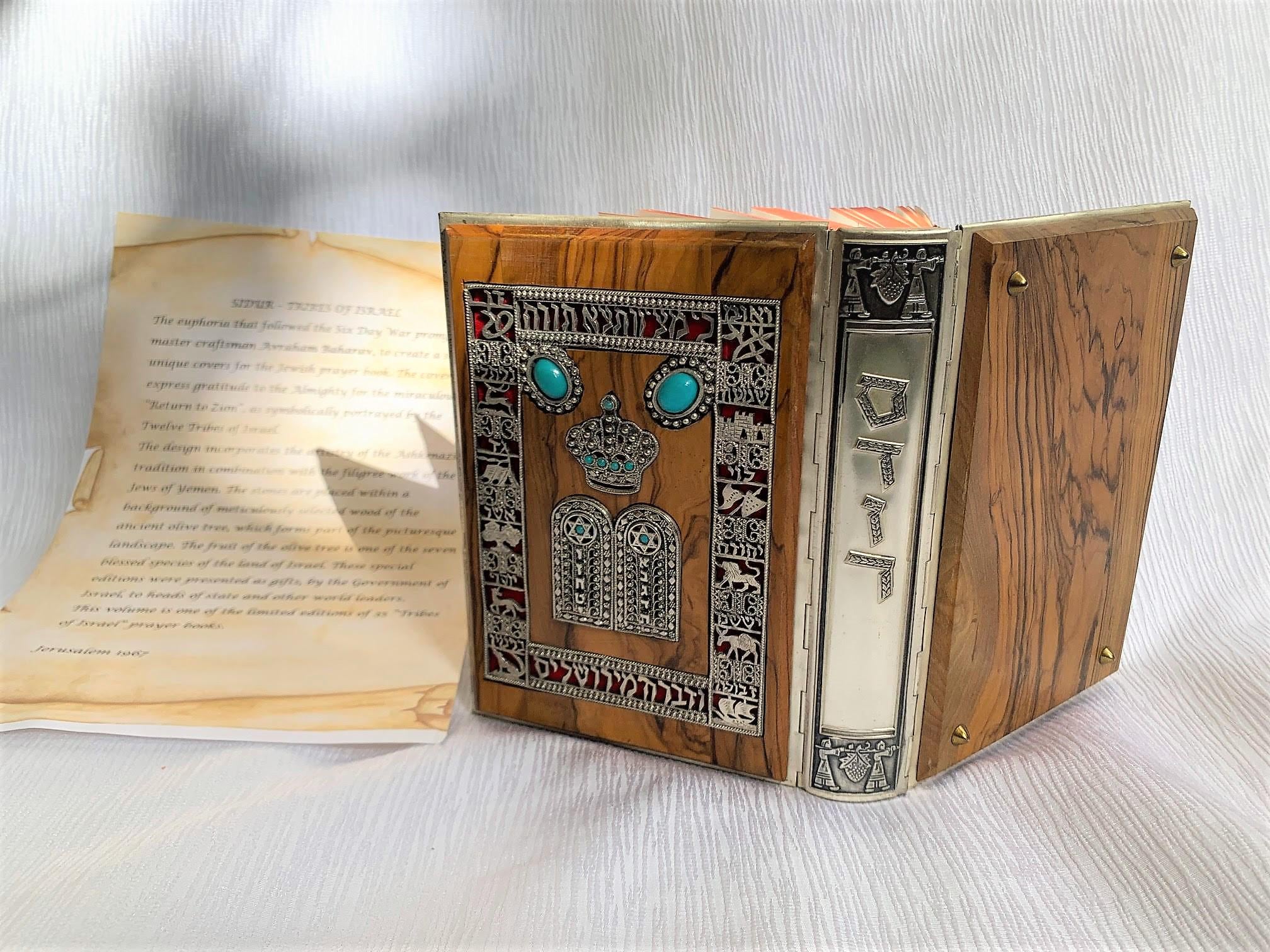 Limited Edition Siddur - 1967 Hebrew-english - 12 Tribes - Olive Wood ...