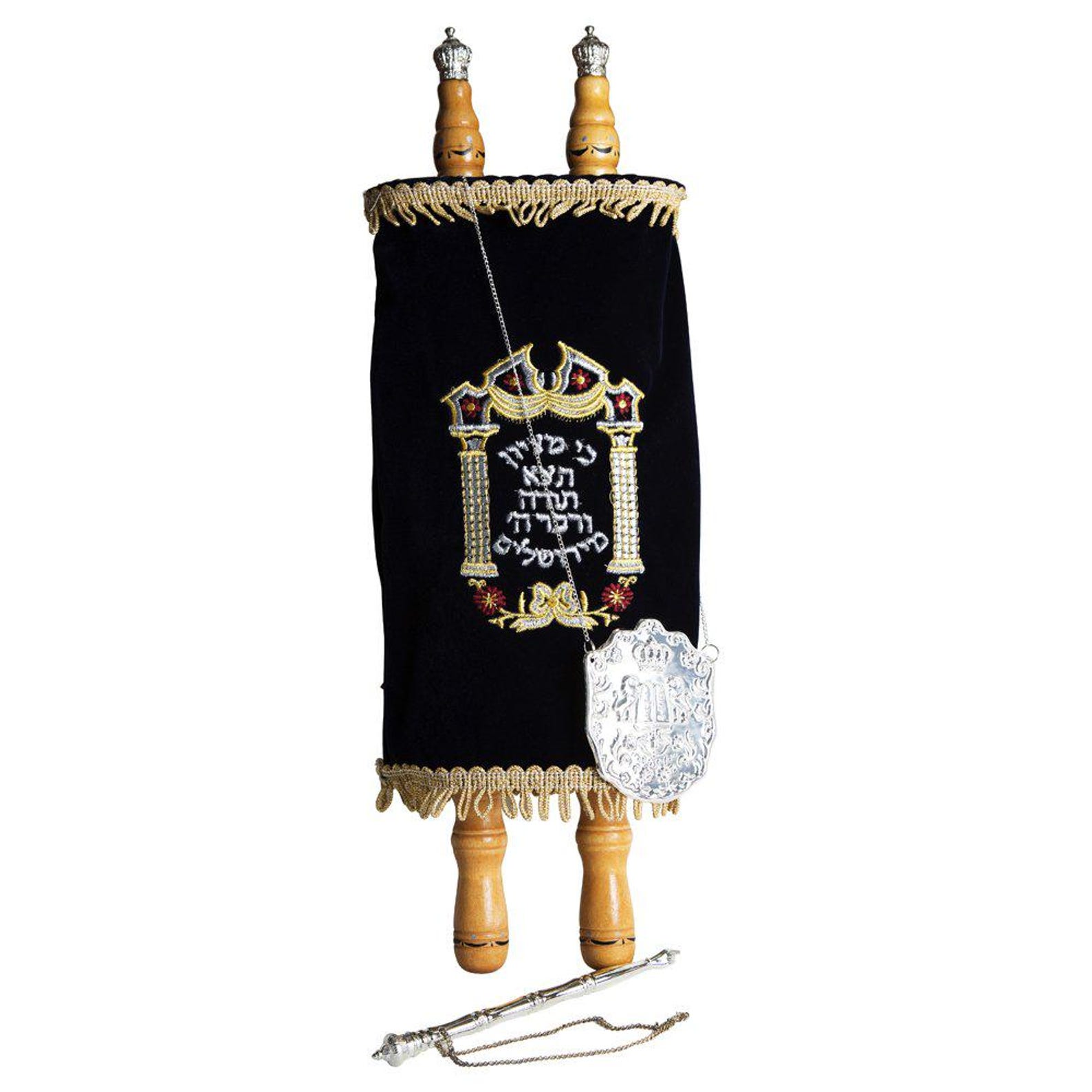 Sefer Torah Scroll Replica: Hebrew Bible With Yad Pointer (23"/58cm) - Etsy