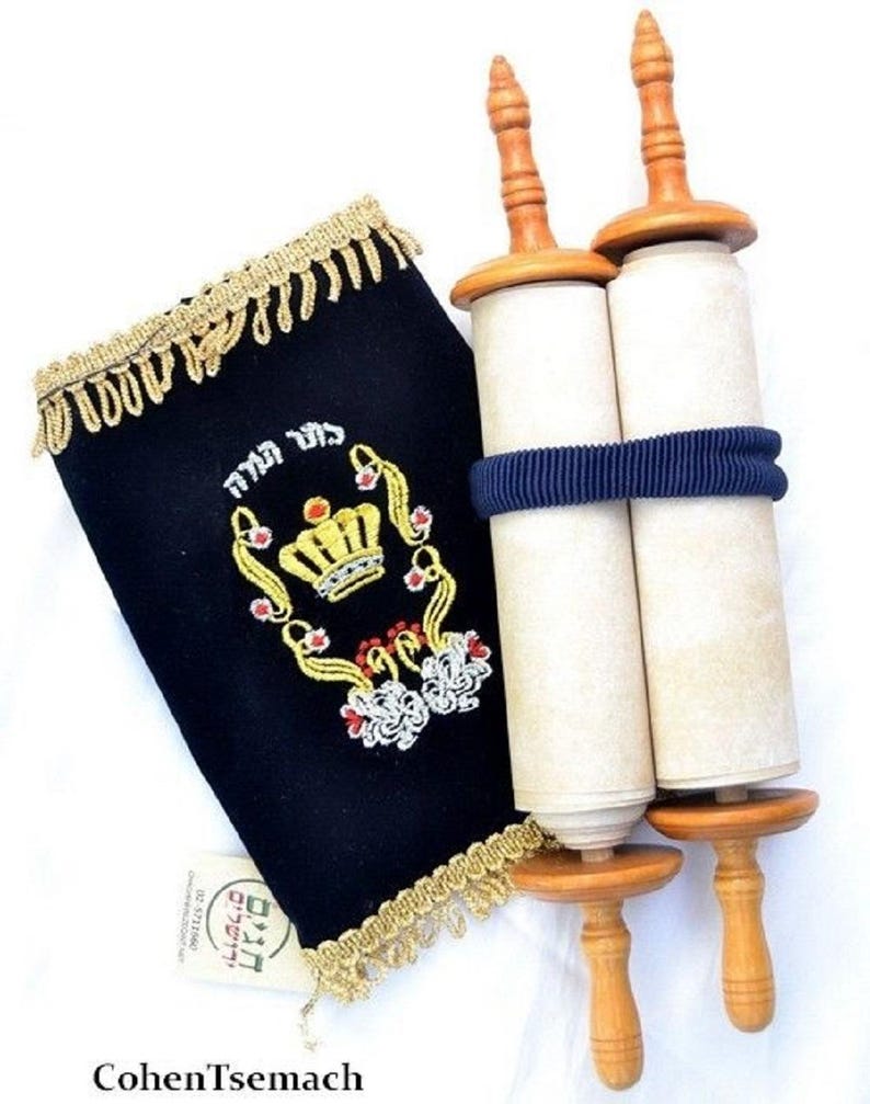 Big Sefer Torah Scroll Book Bible Hebrew&velvet Cover Israel 18.5"\47cm ...