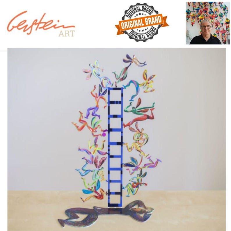 David Gerstein Jacob's Ladder Metal Sculpture: Modern Jewish Art Gift ...