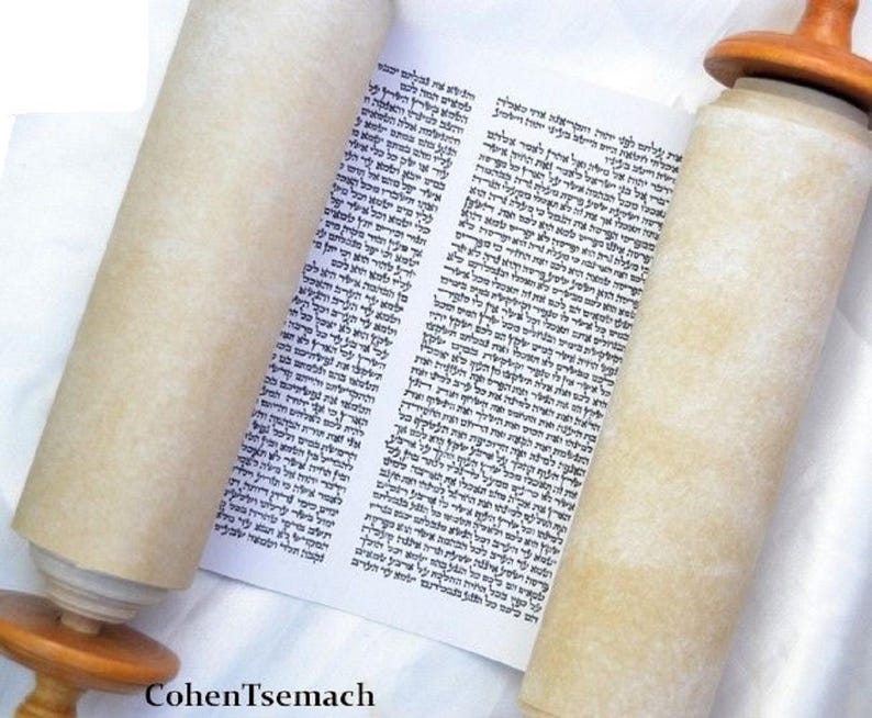 Big Sefer Torah Scroll Book Bible Hebrew&velvet Cover Israel 18.5"\47cm ...