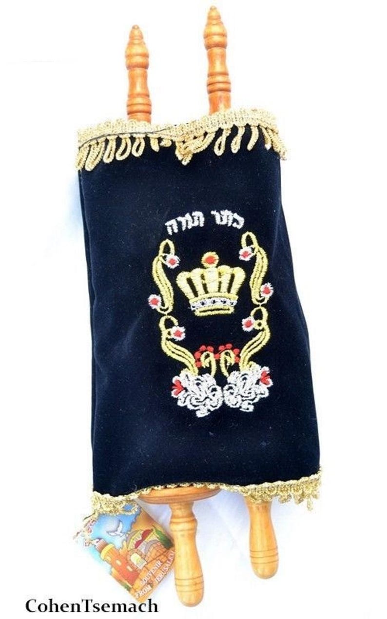 Big Sefer Torah Scroll Book Bible Hebrew&velvet Cover Israel 18.5"\47cm ...
