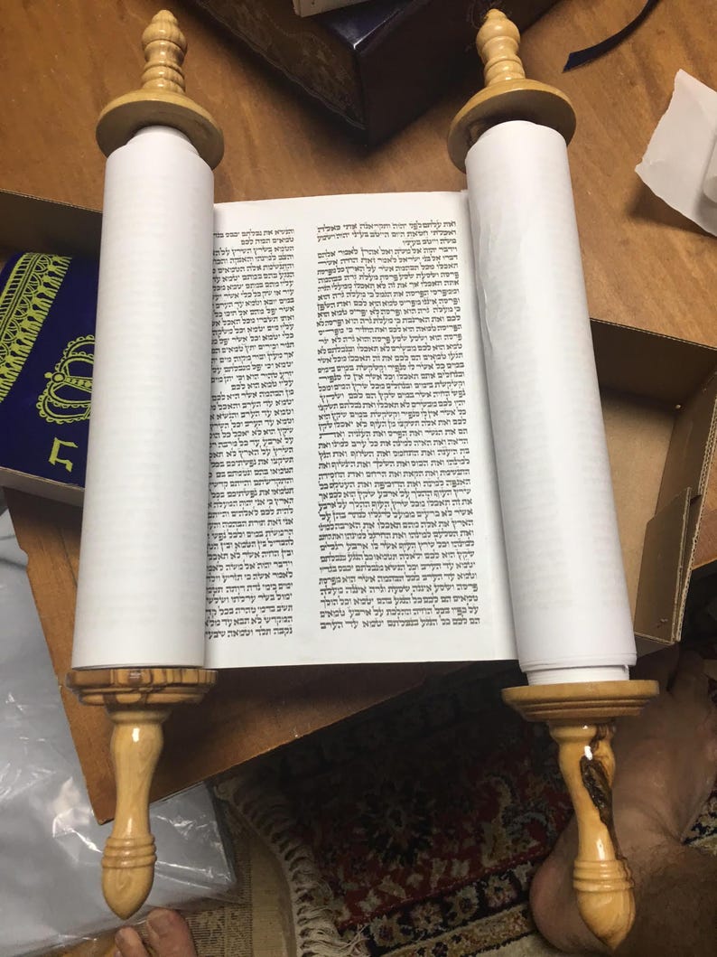 Big Sefer Torah Scroll Book Bible Hebrew&velvet Cover Israel 18.5"\47cm ...