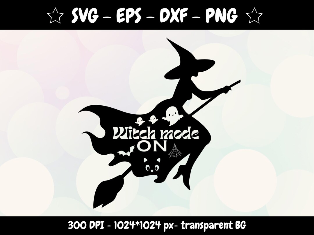 Witch Silhouette SVG: Halloween Clip Art for Cricut, (commercial Use ...