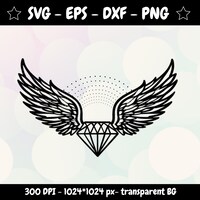 Diamond SVG- Diamond Outline Cut Files - Etsy