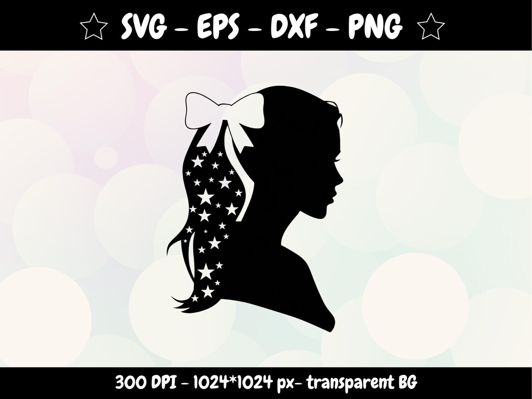 Girl Ponytail Silhouette SVG: Bow Decal for Cricut (commercial Use) - Etsy