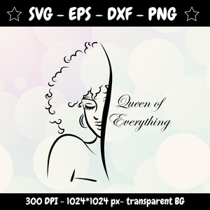 Black Queen Face SVG for Cricut & Silhouette, Commercial Use, Digital ...