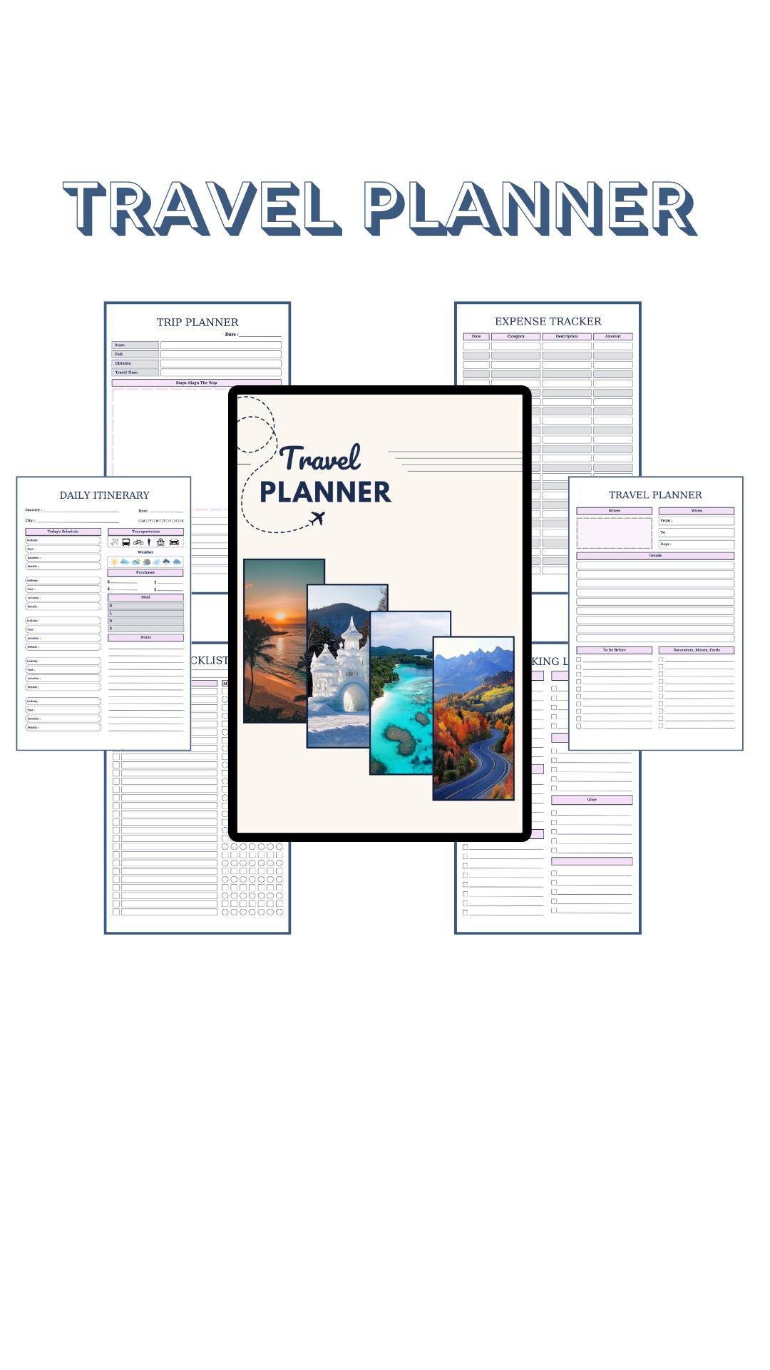 Travel Planner Printable Digital Travel Itinerary Travel Guide Travel ...