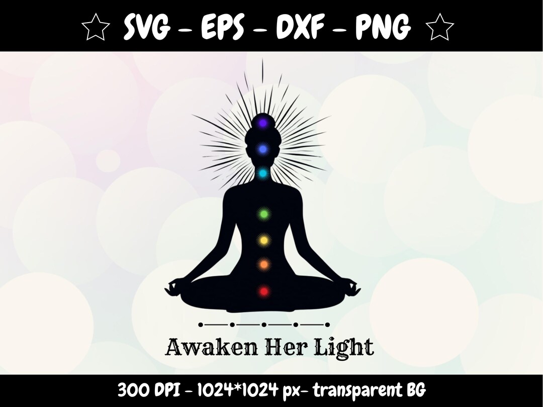 Chakra SVG – Female Silhouette, Aura, Meditation (digital Download) - Etsy