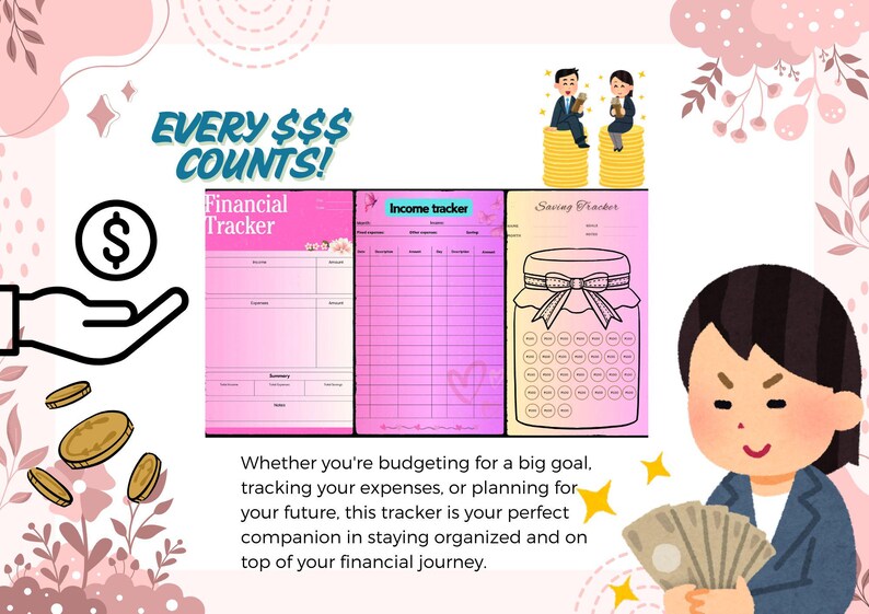 Financial Planner in Pink Chic Style - Etsy
