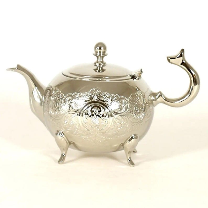 Traditional Moroccan Teapot - Piriform Shape With Engravings - Etsy