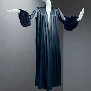 Vintage Marabou Dressing Gown Robe, LUCIE ANN Inky Black Feather Wrap ...