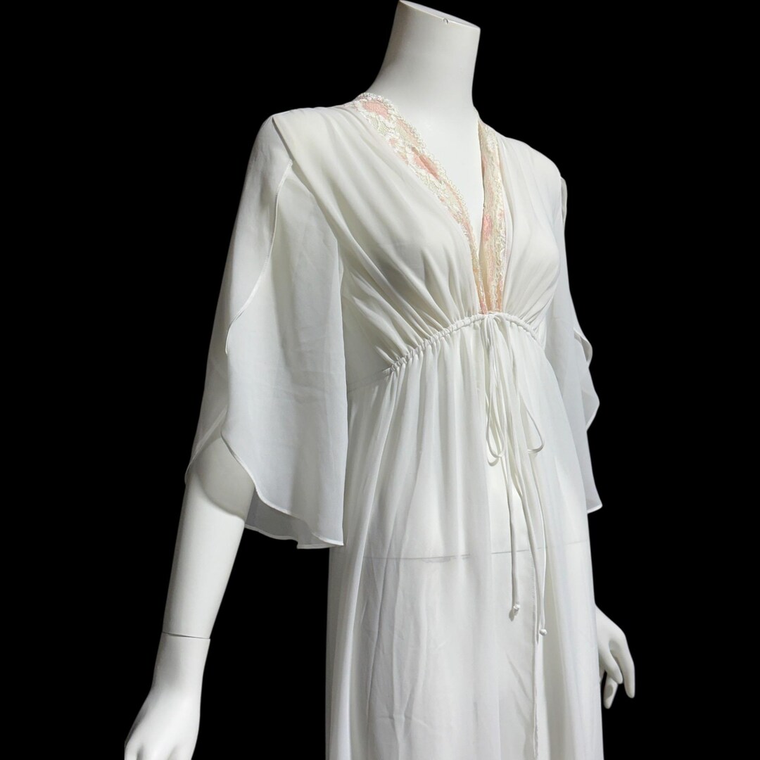 Vintage 1990s Dressing Gown Robe, JONQUIL Sheer White Bridal Robe - Etsy