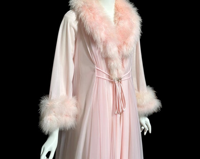 Vintage LUCIE ANN Claire Sandra Dressing Gown Robe, 1960s Frothy Pink ...