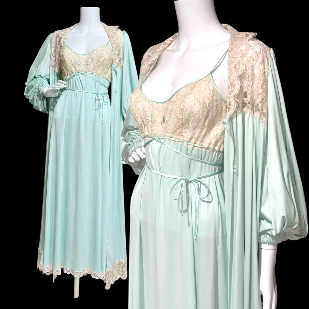 Vintage Nightgown Robe Set, CLAIRE SANDRA Lucie Ann, Neiman Marcus ...