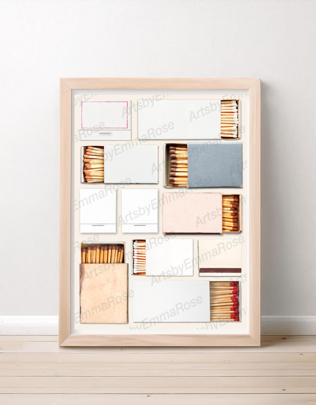 Match Box Art Digital Template - Etsy