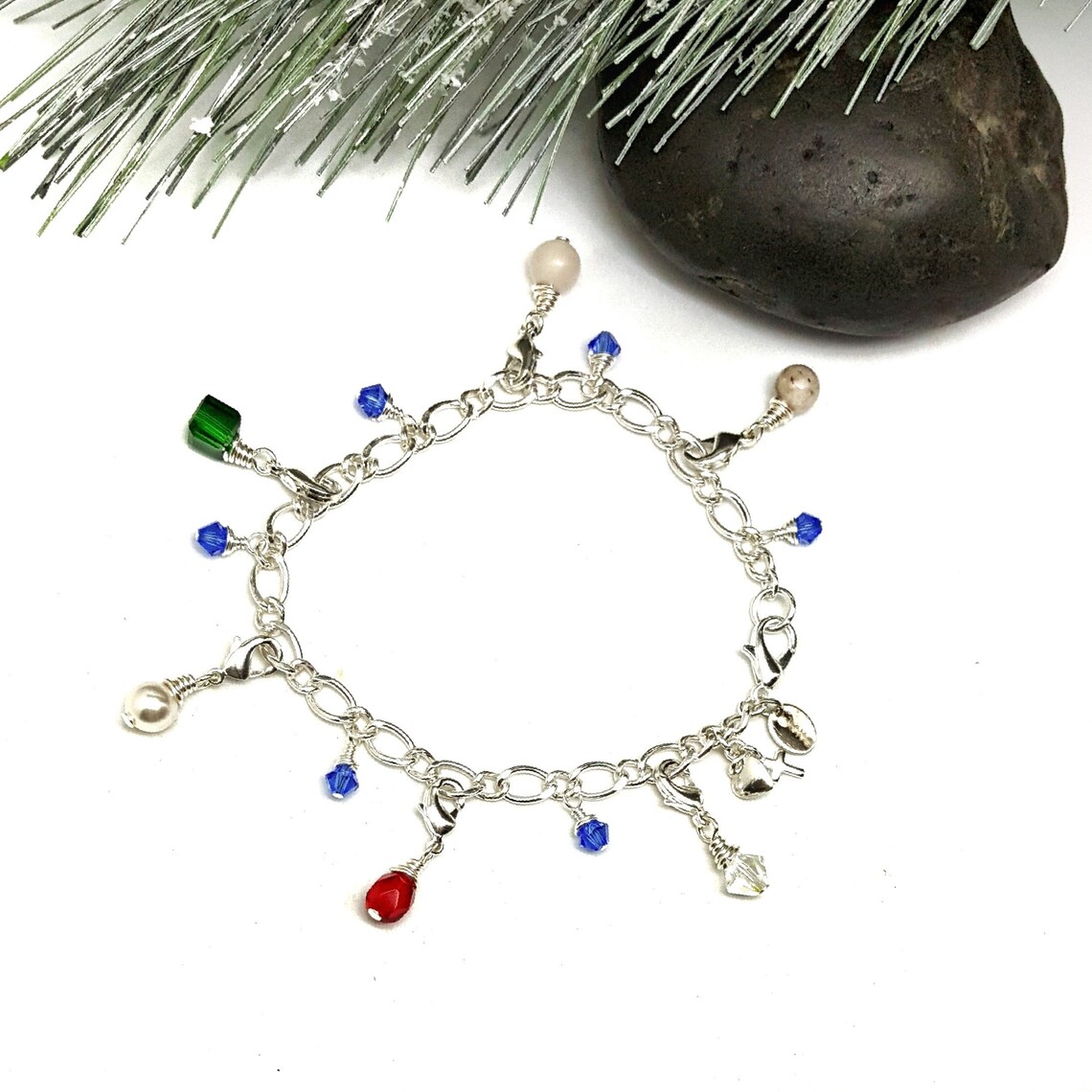 Silver Plated Purity Charm Bracelet With Detachablecharms - Etsy