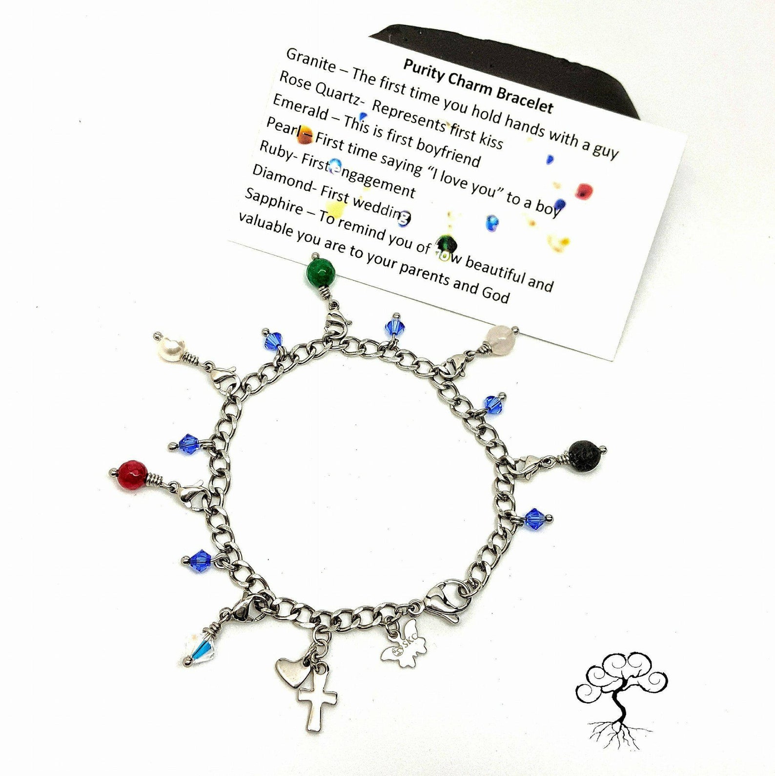 Stainless Steel Purity Charm Bracelet With Detachable Charms. - Etsy