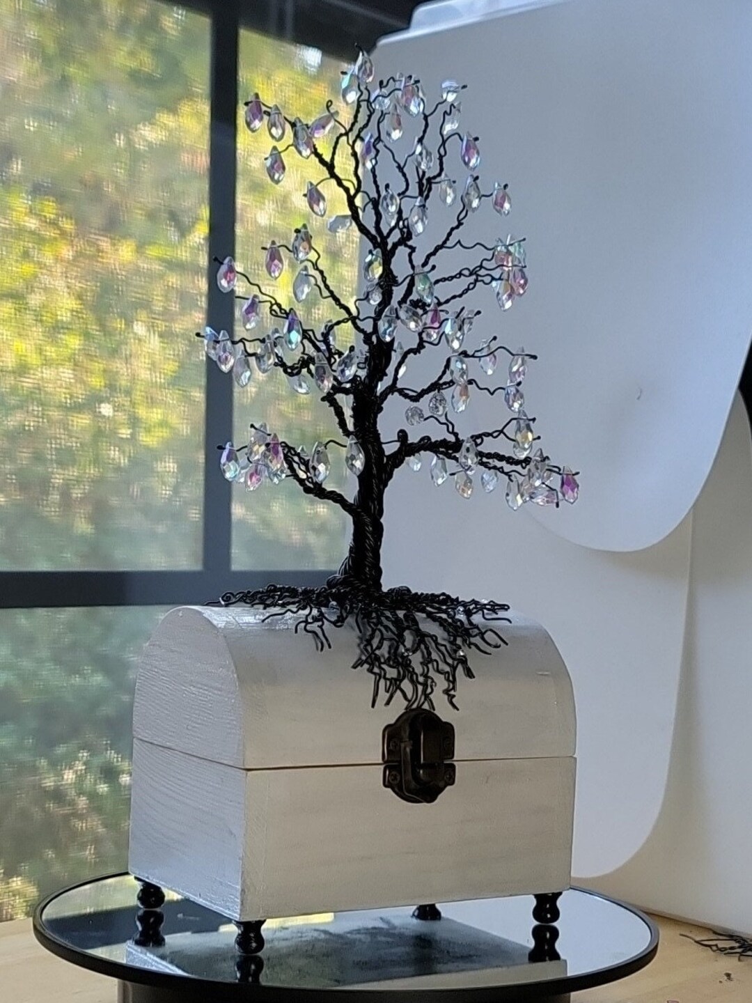 Winter Crystal Treasure Box Tree of Life a Wire Bonsai Sculpture 11 ...