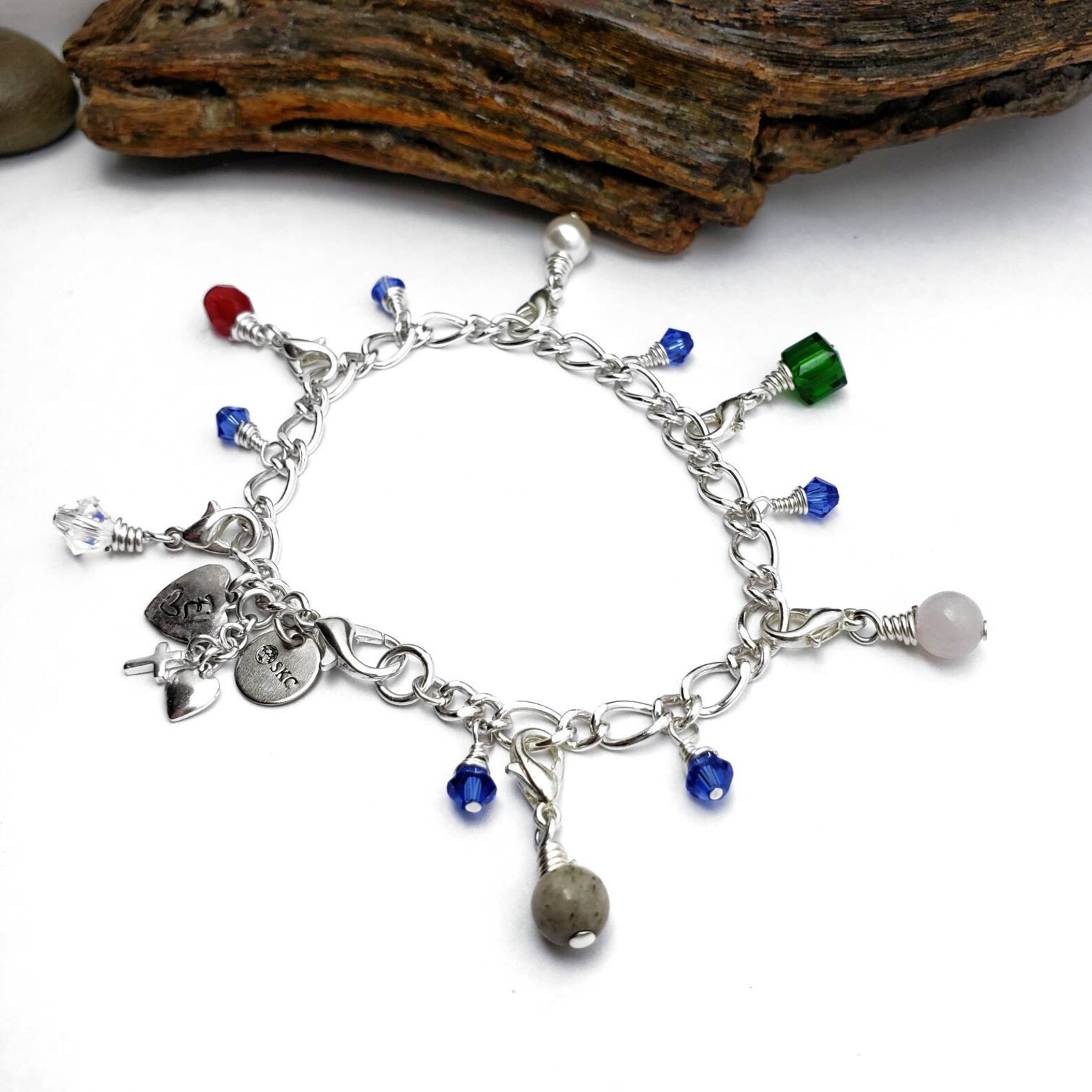 Silver Plated Purity Charm Bracelet With Detachablecharms - Etsy