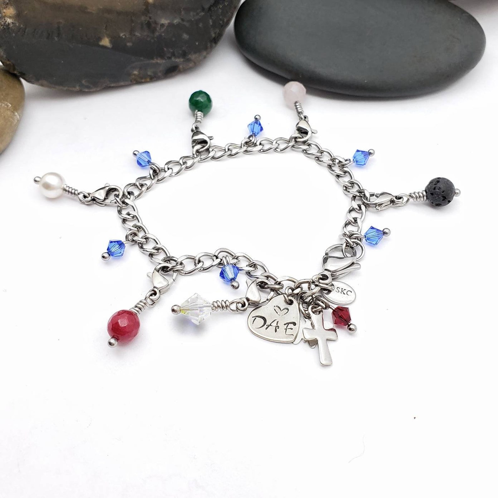 Stainless Steel Purity Charm Bracelet With Detachable Charms. - Etsy